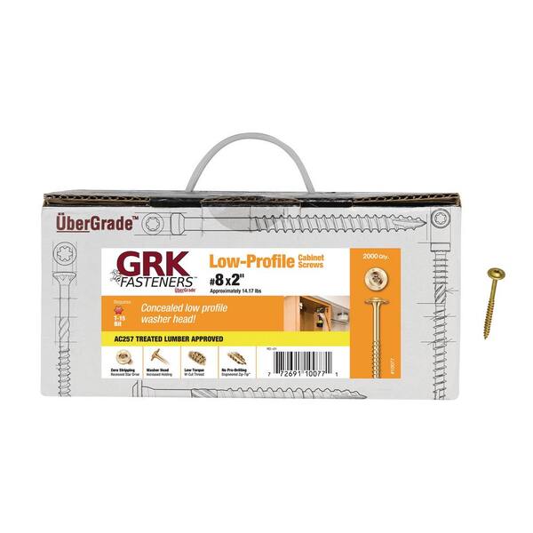 GRK Fasteners #8 x 2 in. Star Drive Low Profile Washer-Head Cabinet ...