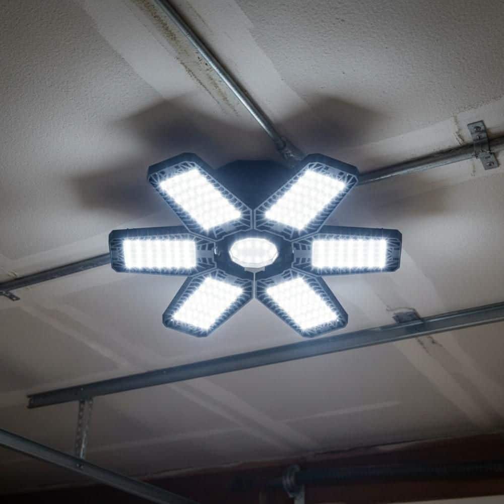 YANSUN 11 in. 48W LED Garage Light, Black Flush Mount Ceiling Light w ...