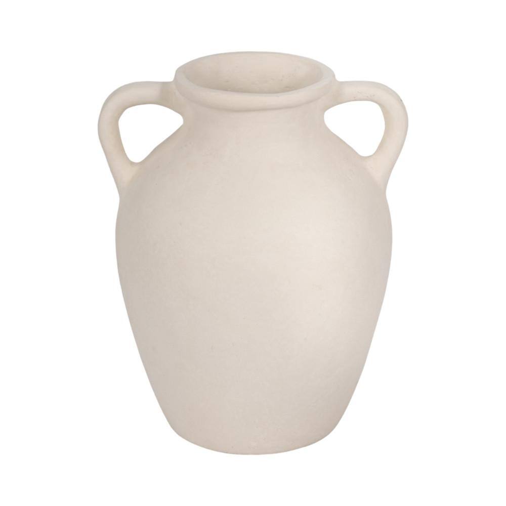 Sagebrook Home 12 in. Ivory Ceramic With Handles Decorative Vase 18254 ...