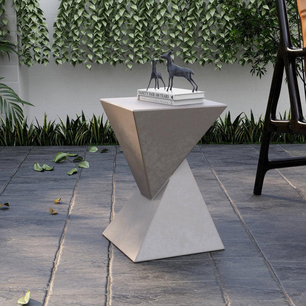 Leisuremod Glint Modern Square Side Table in Fiberstone Minimalist ...