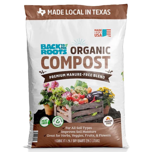 Back to the Roots (1 cu. ft. Bag) Organic Texas Compost Soil Amendment ...