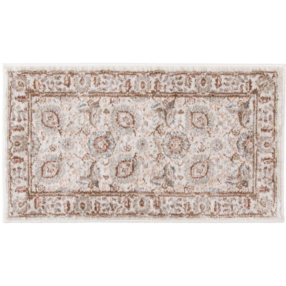 Home Decorators Collection Reynell Beige Doormat 2 ft. x 3 ft. Floral ...