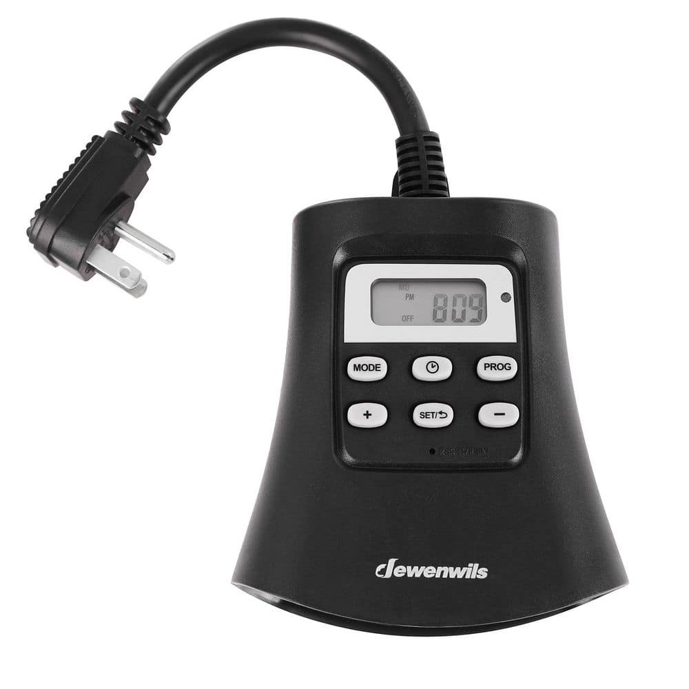 DEWENWILS Outdoor Digital Timer, 7-Day Programmable Plug in Timer with ...