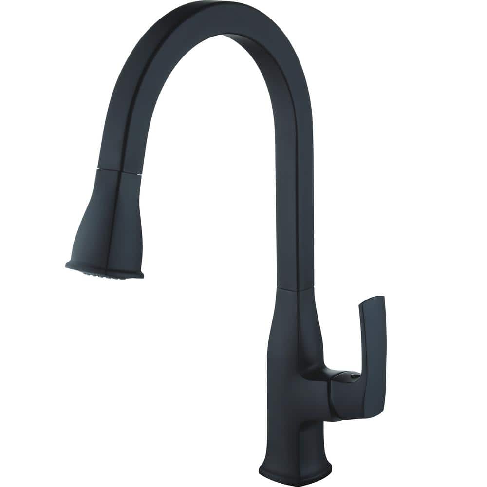 CMI Cardania Single Handle Pull Down Sprayer Kitchen Faucet in Matte ...