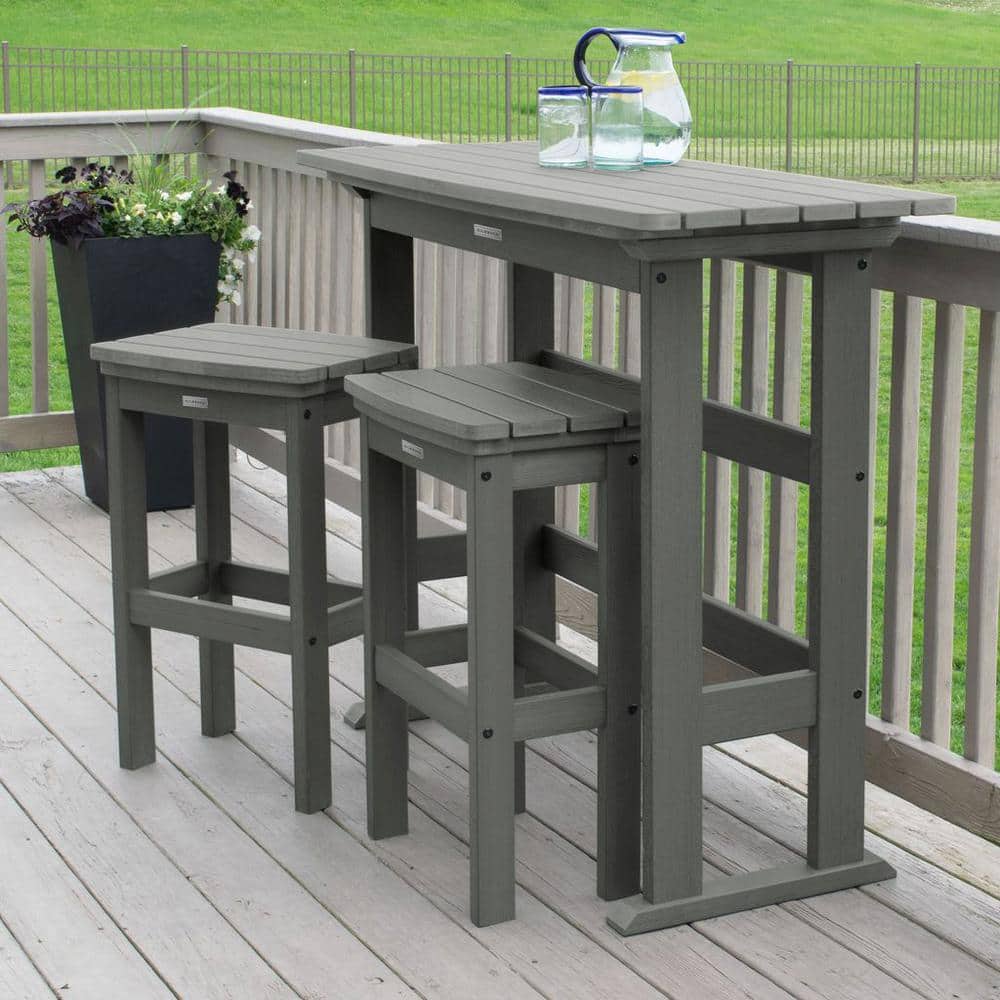 Highwood Lehigh Coastal Teak 3-Piece Recycled Plastic Rectangular ...