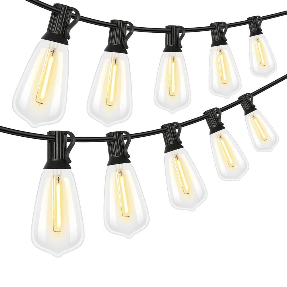 .N/A 100 ft. Outdoor String Lights with 52 Shatterproof Edison Bulbs ...