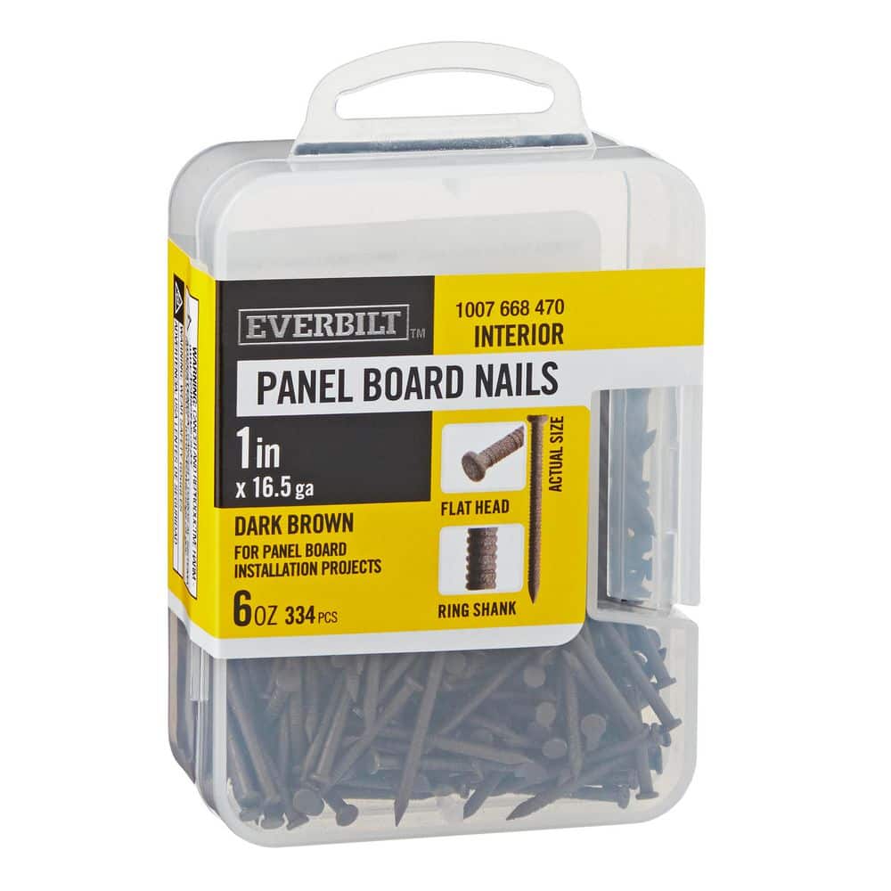 Everbilt 1 in. x 16-1/2 Dark Brown Panel Board Nail 6 oz (334-Count ...
