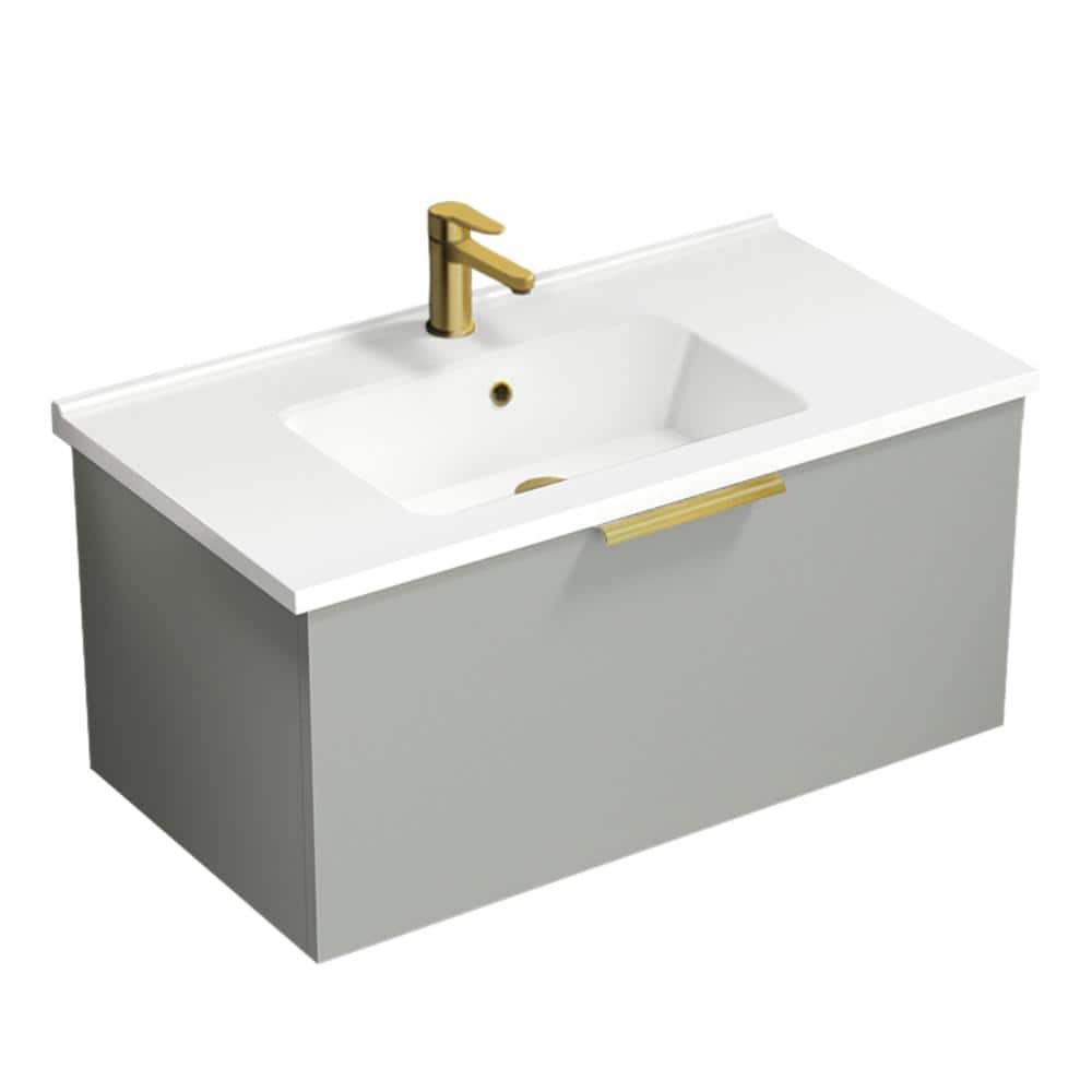 Nameeks Bodrum 33.46 in. W x 17.72 in. D x 16.14 in. H Modern Bathroom ...