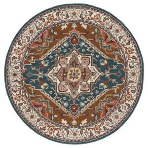 SAFAVIEH Heritage Dark Green/Brown 9 ft. x 12 ft. Border Floral ...