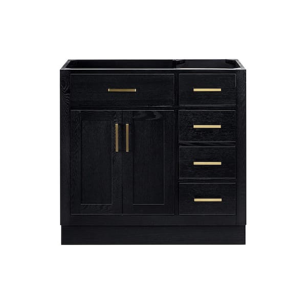 ARIEL Hepburn 36 in. Freestanding Left Offset Bathroom Vanity Cabinet ...