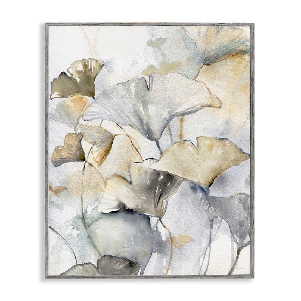 Stupell Industries Abstract Gingko Leaves by Carol Robinson Gray Framed ...