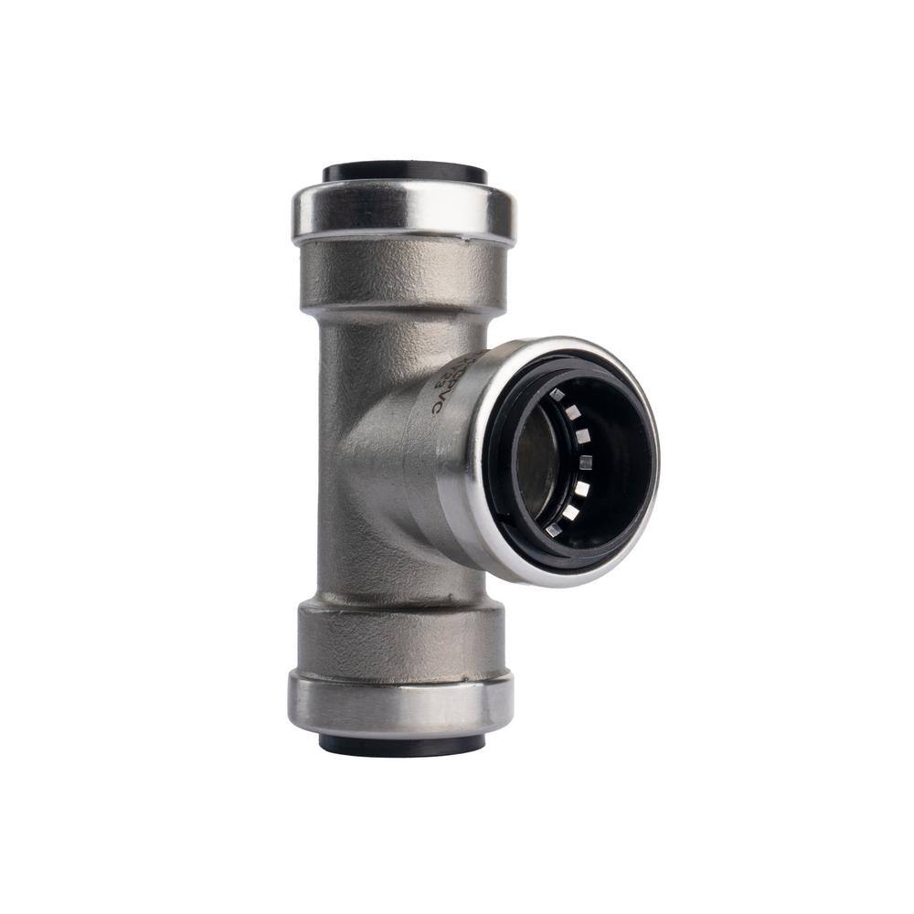 QUICKFITTING 3/4 in. Stainless Steel Push-to-Connect Tee Fitting SS824R ...