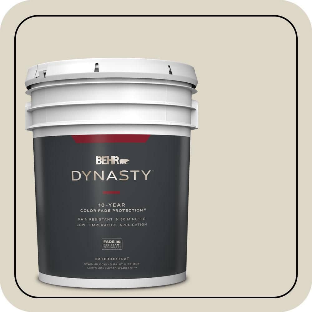 BEHR DYNASTY 5 gal. #N330-2 Prairie Dust Flat Exterior Stain-Blocking ...