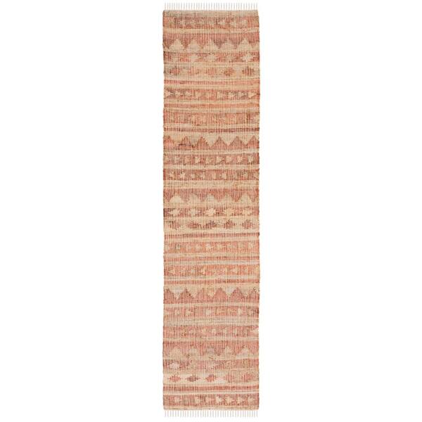 SAFAVIEH Kilim Natural/Rust 2 ft. x 9 ft. Native American Striped ...