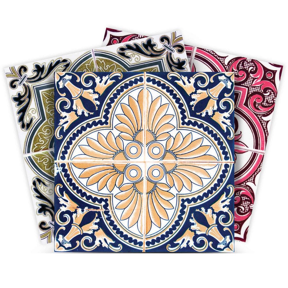 MI ALMA Pink, Green, Yellow and Pink H301 7 in. x 7 in. Vinyl Peel and ...