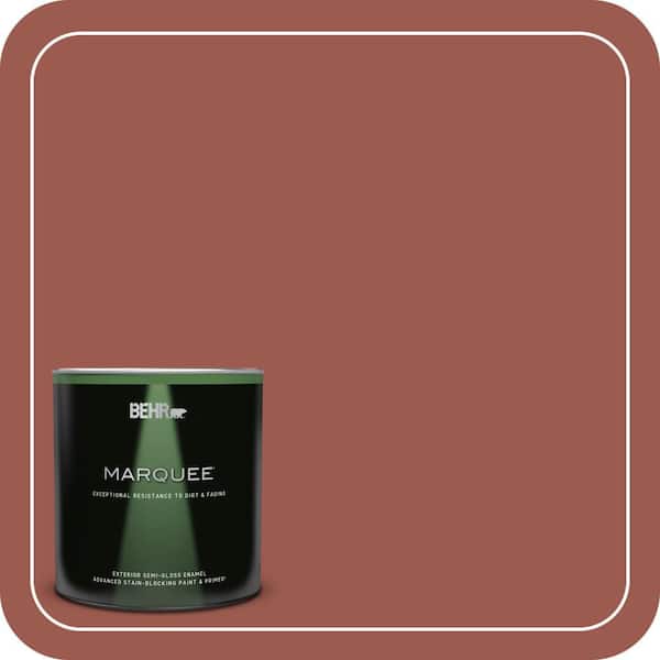 BEHR MARQUEE 1 qt. #ICC-106 Spicy Cayenne Semi-Gloss Enamel Exterior ...