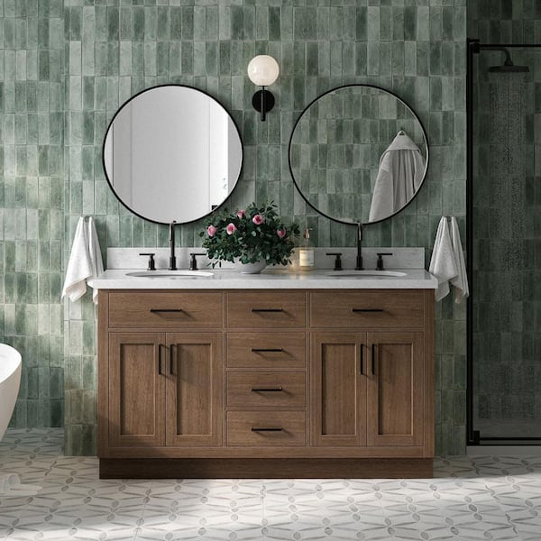 Reviews for ARIEL Hepburn 60 in. Double Sink Freestanding Bathroom ...