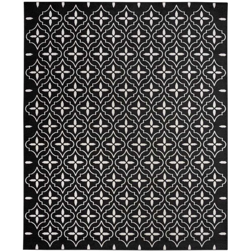 Nourison Home Nourison Essentials Black Ivory 5 ft. x 7 ft. Moroccan ...
