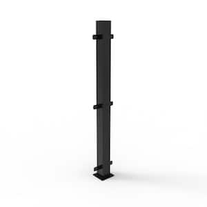 ALEKO 3.5 in. x 3.5 in. x 8 ft. Black Iron Driveway Gate Post ...