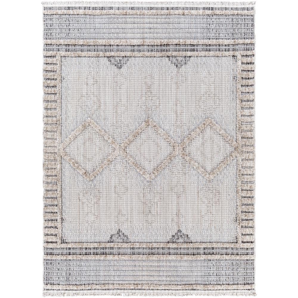 Livabliss Pearson Gray/Beige Tribal 7 ft. x 9 ft. Indoor Area Rug ...