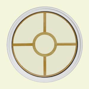 FrontLine 48 in. x 48 in. Round White 4-9/16 in. Jamb 4-Lite Grille ...