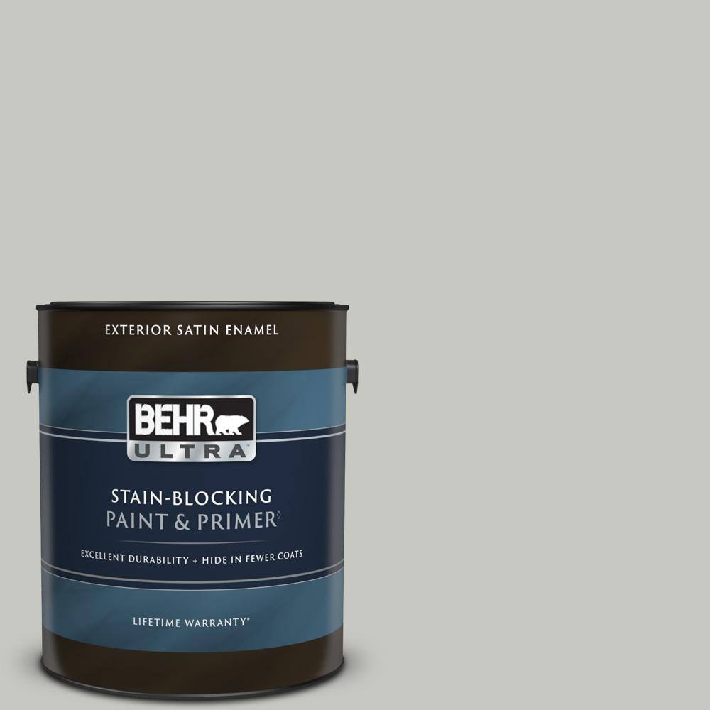 BEHR ULTRA 1 gal. #MQ2-59 Silver City Satin Enamel Exterior Paint ...