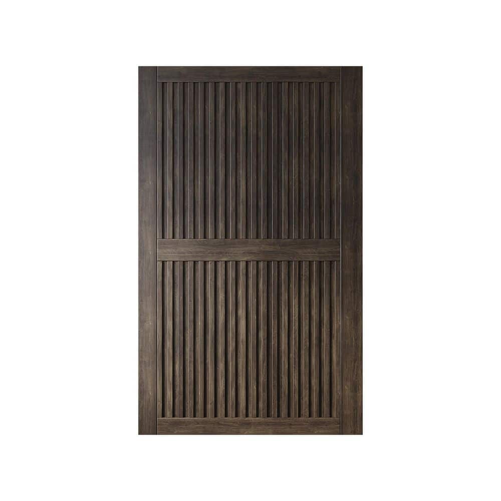 HOMACER ST 48 in. x 80 in. C-Panel Solid Core Ebony Vertical Stripe ...