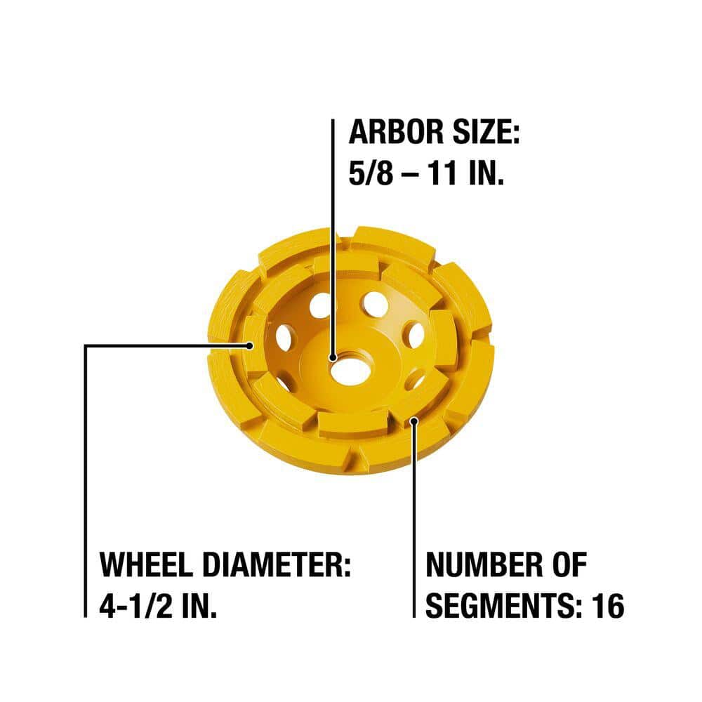 DEWALT 4-1/2 in. Double Row Diamond Cup Wheel DW4774 - The Home Depot