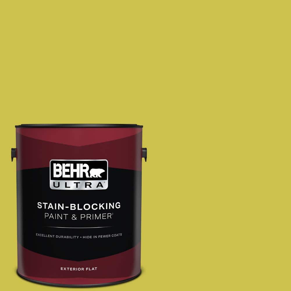 BEHR ULTRA 1 Gal. #P340-5A Cilantro Lime Flat Exterior Paint and Primer ...
