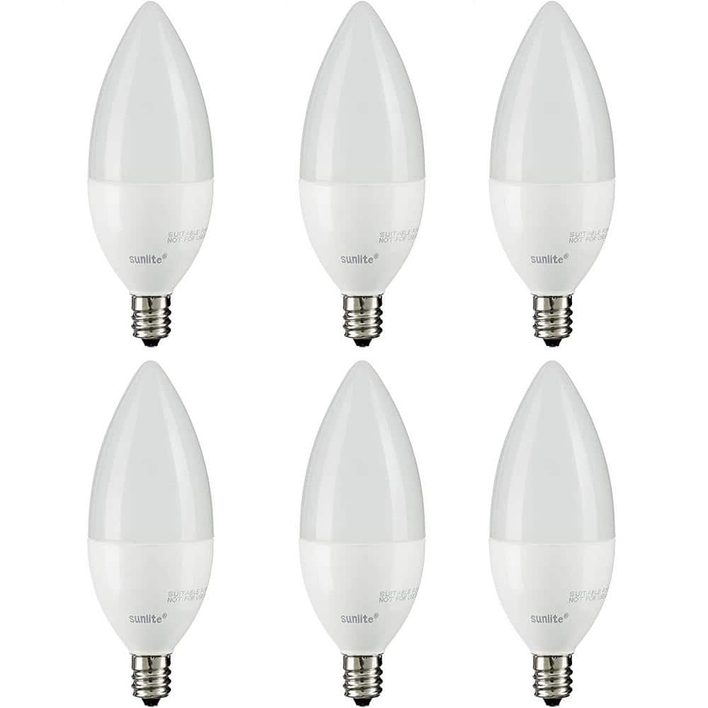 Sunlite 40-Watt Equivalent B11 Dimmable E12 Candelabra Base Torpedo Tip ...