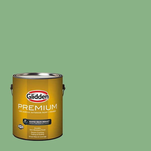 Glidden Premium 1 gal. PPG1131-5 Chatty Cricket Flat Exterior Latex ...