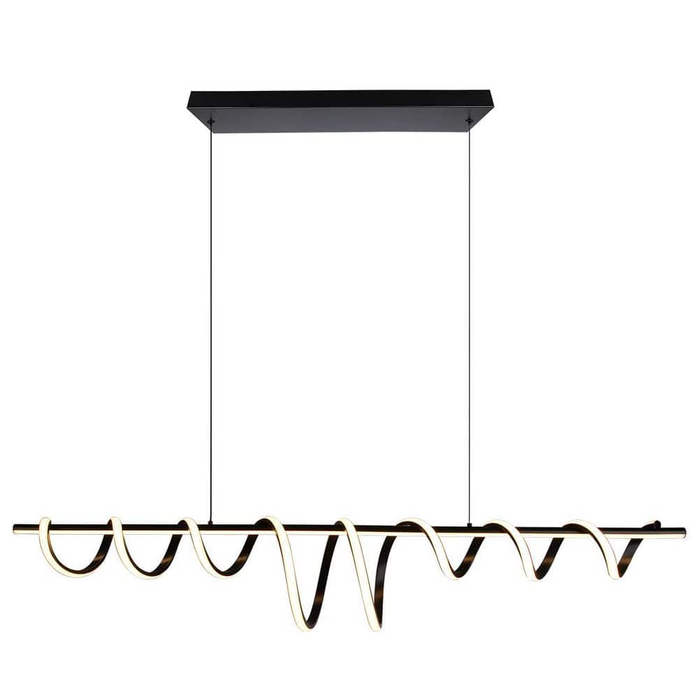 JC TOPA Modern 42-Watt 1 Light Fixture Black Creative Spiral Design ...