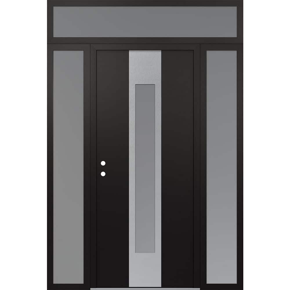Tessari Doors A1 60 in. x 96 in. Silver P Right-Hand/Inswing Frosted ...