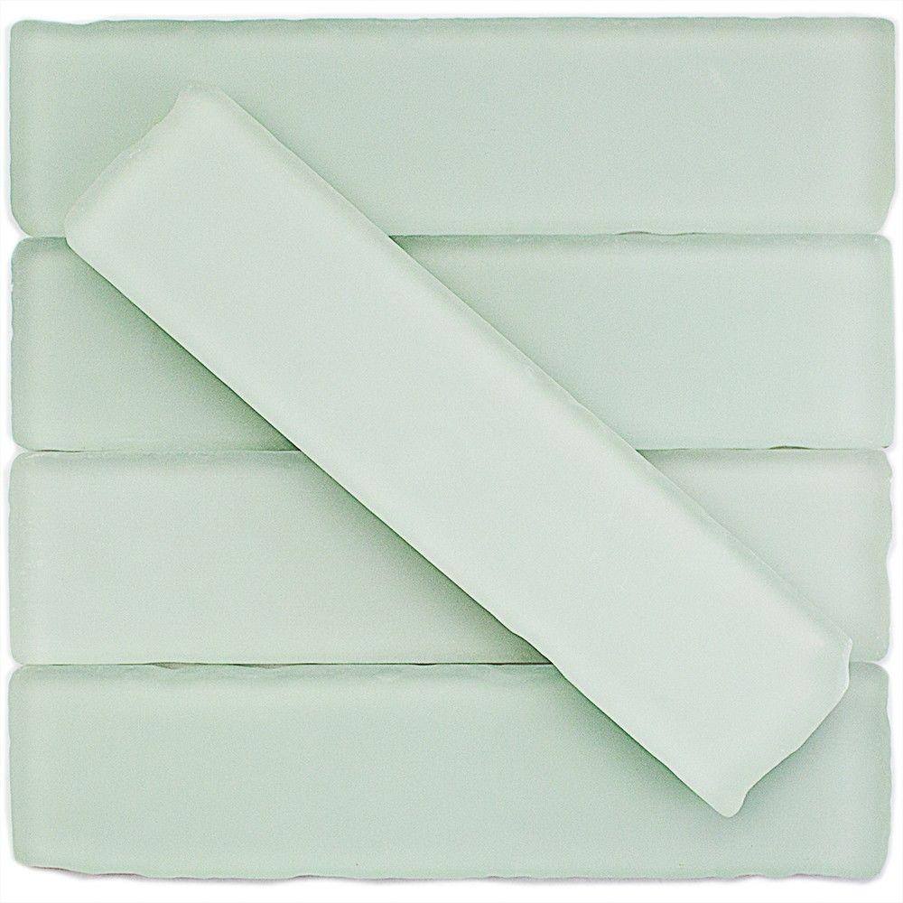 Ivy Hill Tile Ocean Mist Beached 2 in. x 8 in. Frosted Glass Subway ...