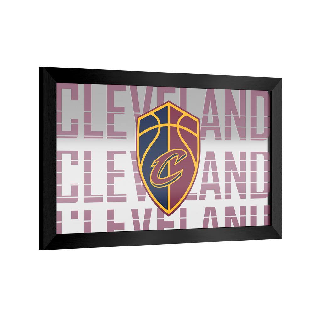 Cleveland Cavaliers City 26 in. W x 15 in. H Wood Black Framed Mirror ...