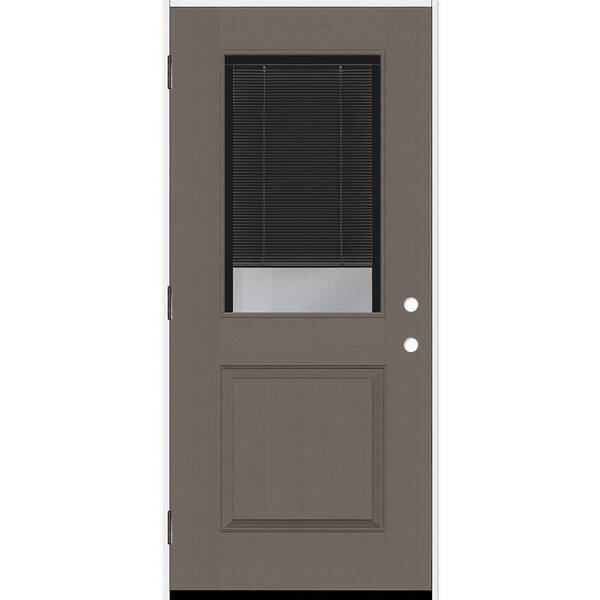 Steves & Sons Legacy 36 in. x 80 in. 1/2 Lite Clear Glass Noir ...