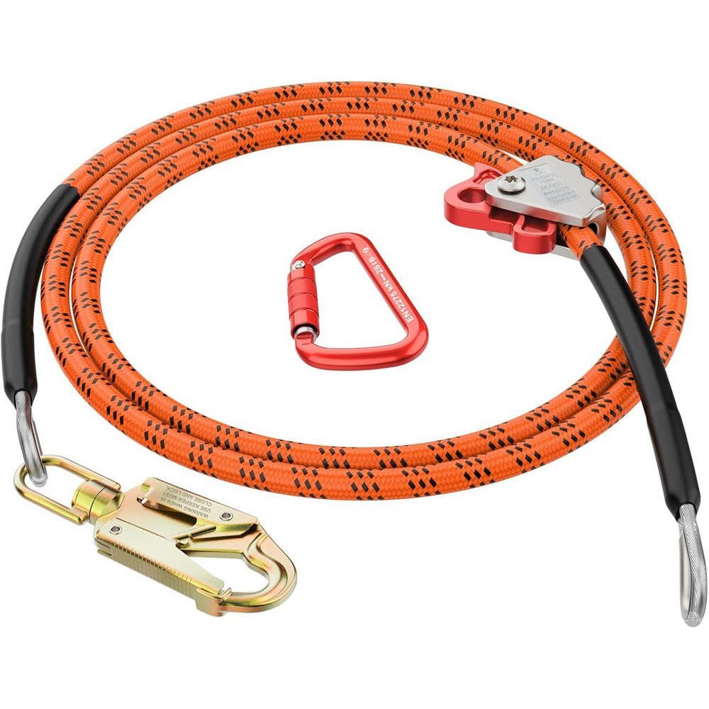 KIWDZFU 10 ft. Retractable Climbing Lifeline Tree Climbing Rope with ...