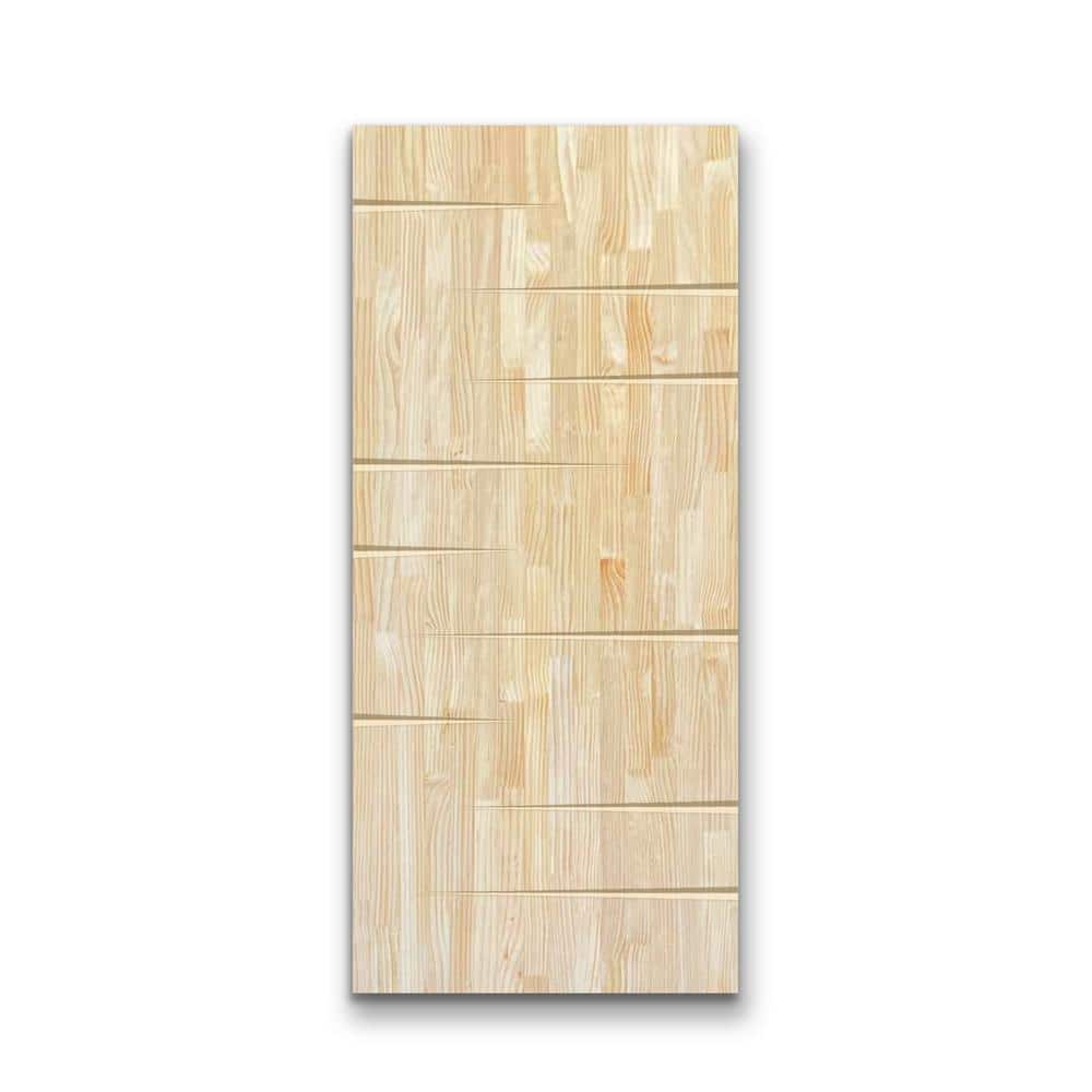 CALHOME 36 in. x 96 in. Natural Pine Wood Unfinished Interior Door Slab ...