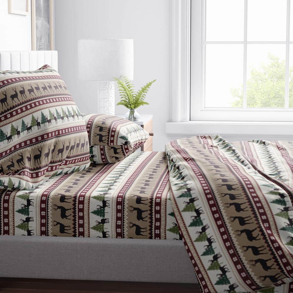 Pine Creek Forest Kiss Fleece Sheet Set, Queen SSFLCEW30103QU - The ...