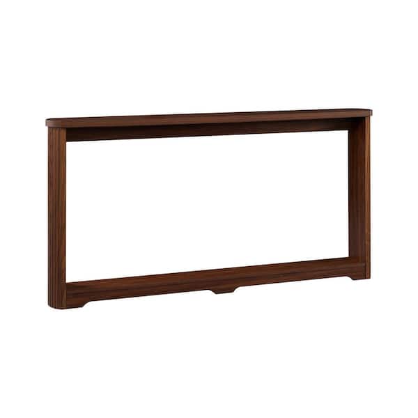 Tatahance 70.1 in. Walnut Brown Rectangle Wood Narrow Console Table ...