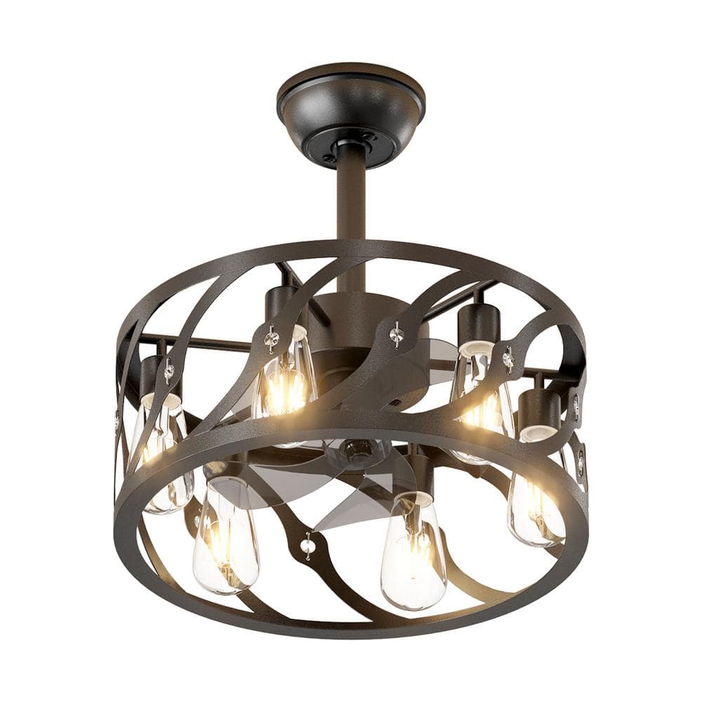 Yardreeze 18 in. Indoor Black American Retro Style Ceiling Fan ...