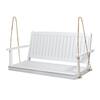 2-Person Wood Outdoor Porch Swing with Breathable Feature for Patio ...
