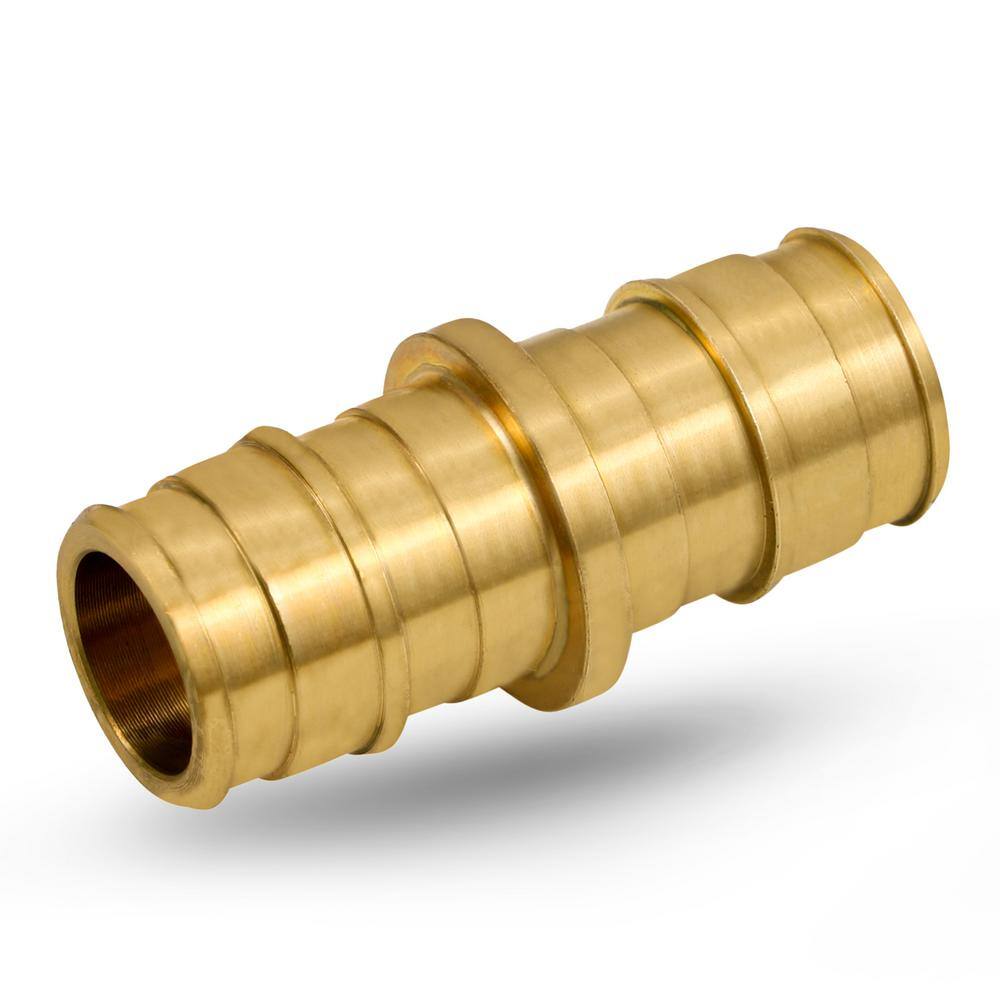 PLUMBFLEX 5/8 in. 90° PEX A Expansion Pex Coupling, Lead Free Brass for Use in Pex A-Tubing ...