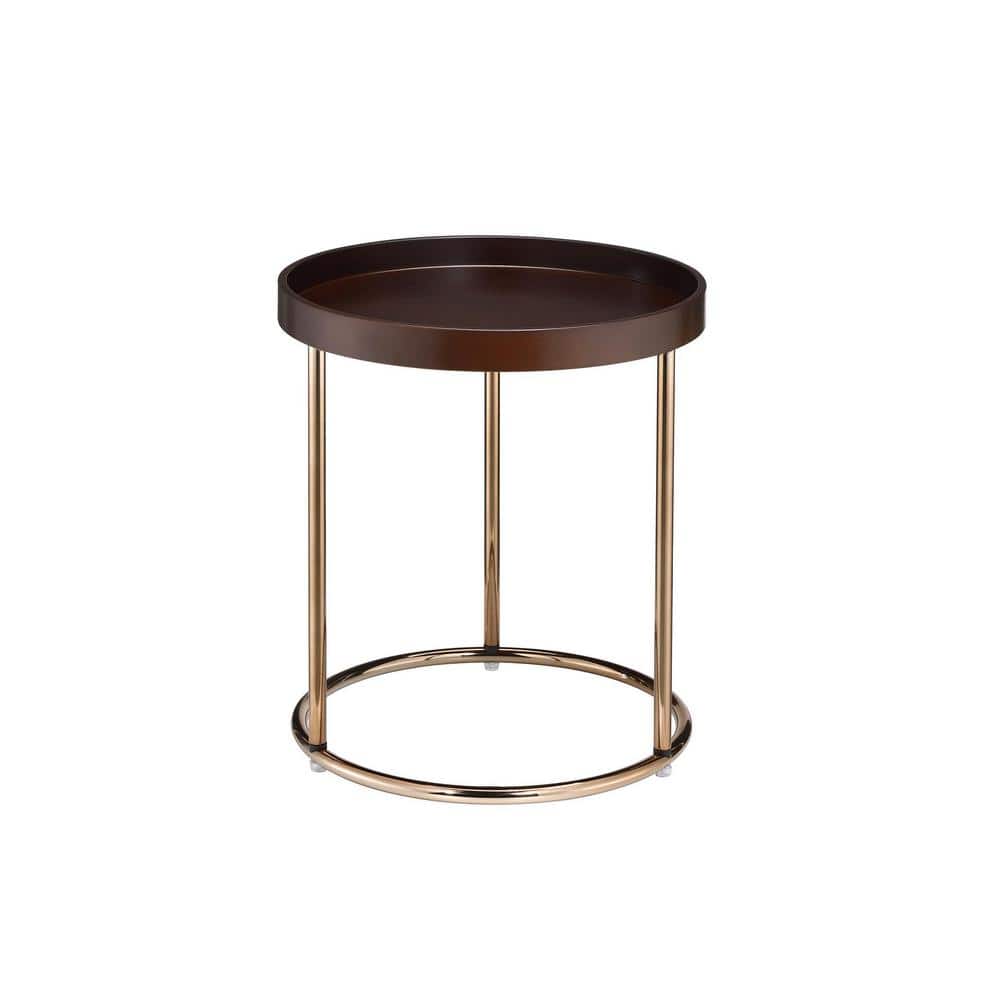 ORE International 18.5 in. x 21.75 in. Espresso Round Wood Edie Mid ...