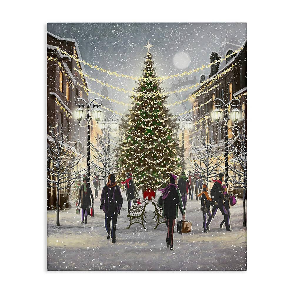 Stupell Industries Town Christmas Tree by Pip Wilson 1-Piece Unframed ...