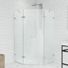 VIGO Gemini 40 in. L x 40 in. W x 73 in. H Frameless Pivot Neo-angle Shower Enclosure in Chrome ...