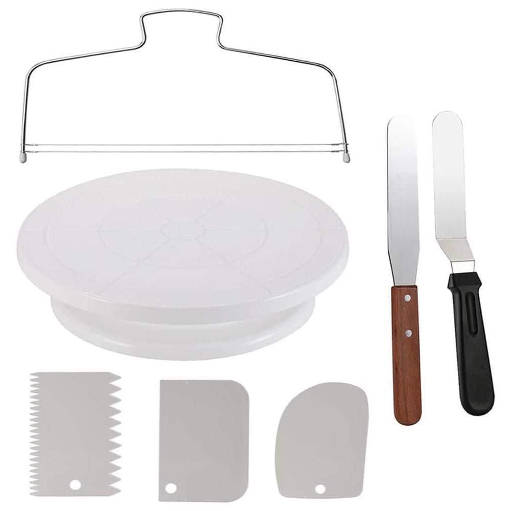 Cake Decorating Turntable, 11 Inch Diameter, ABS Plastic, White, with ...