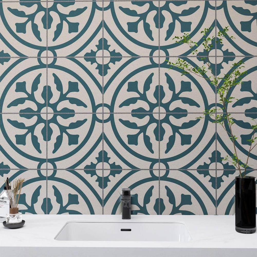 ilemong 24 in. x 120 in. Vinyl Backsplash Tile Decals Roll Self ...