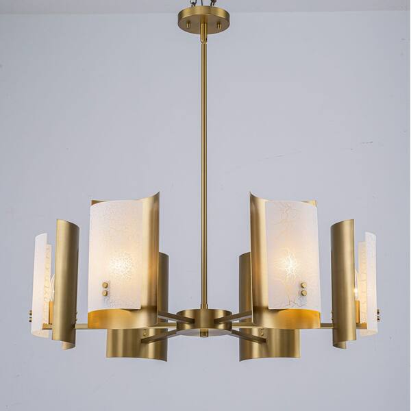 MENCOLULU 30 in. 6-Light Modern Luxury Brushed Gold Chandelier with ...