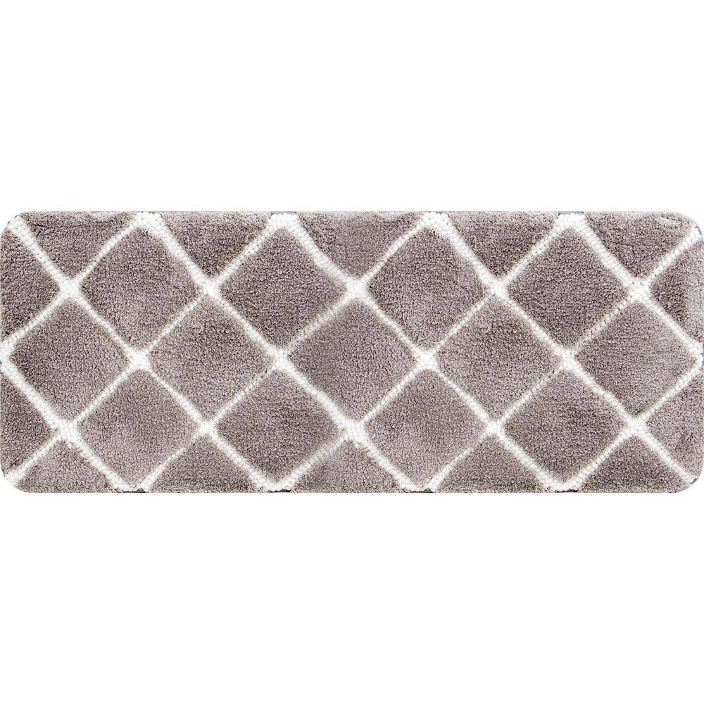 Trellis Foam Taupe 24 in. x 60 in. Polyester Bath Mat 85TRL540424x60 ...